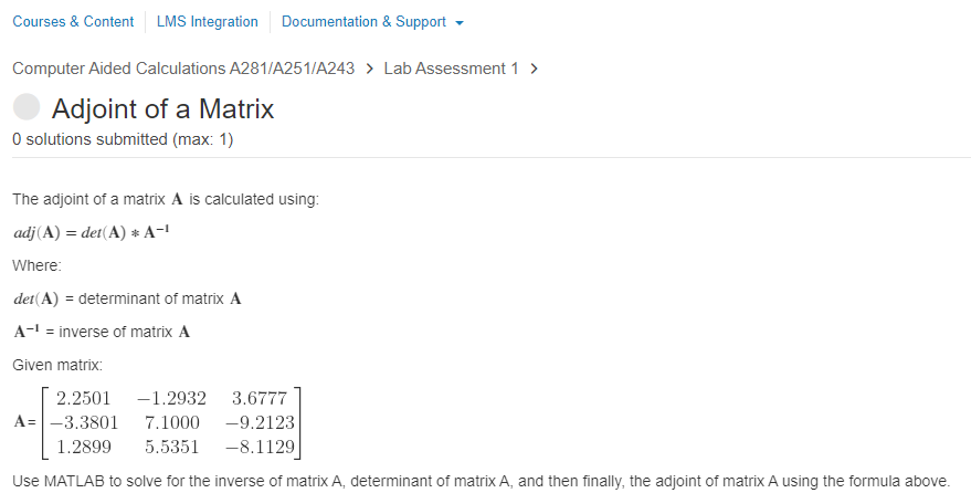 Solved Courses & Content LMS Integration Documentation & | Chegg.com