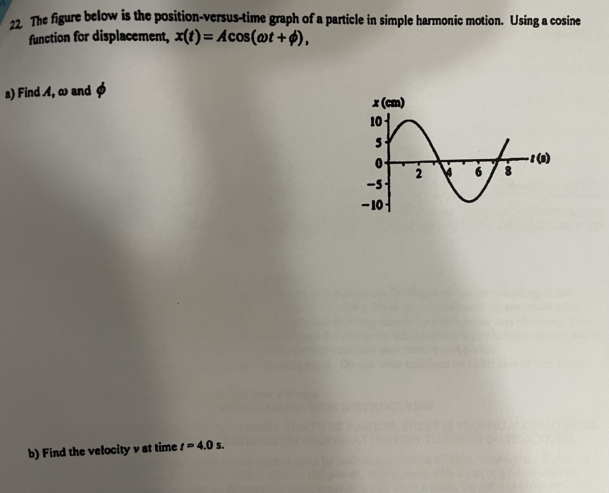 Solved 22. The figure below is the position-versus-time | Chegg.com
