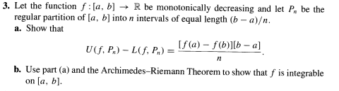 Solved Let the function f:[a,b]→R be monotonically | Chegg.com