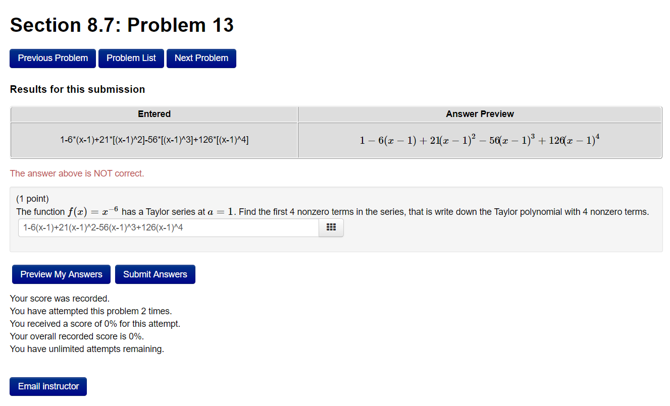 Solved Section 8.7: Problem 13 Previous Problem Problem List | Chegg.com