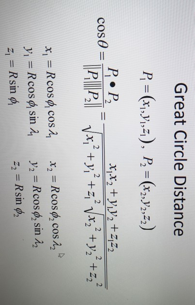 Solved 1.Calculate the great circle distance between ICN | Chegg.com