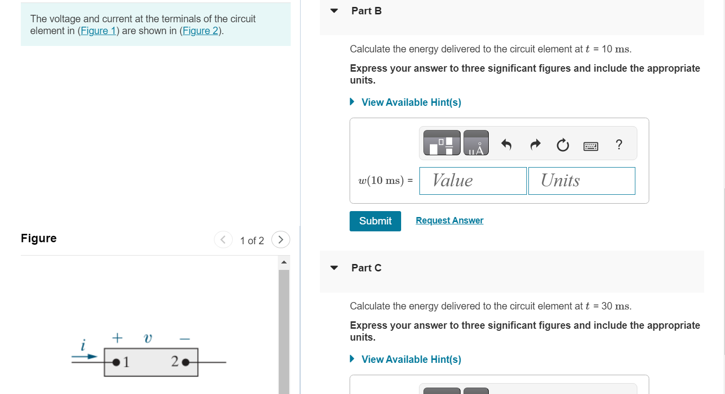 Solved The voltage and current at the terminals of the | Chegg.com