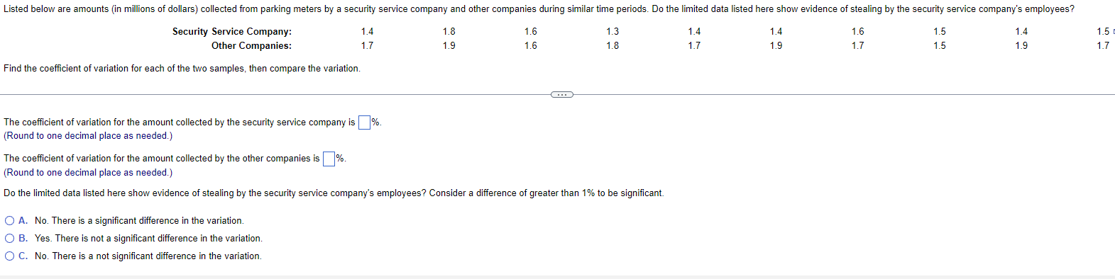 Solved Find the coefficient of variation for each of the two | Chegg.com