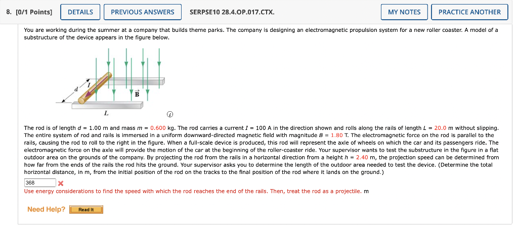 Solved The rod is of length d=1.00 m and mass m=0.600 kg. | Chegg.com