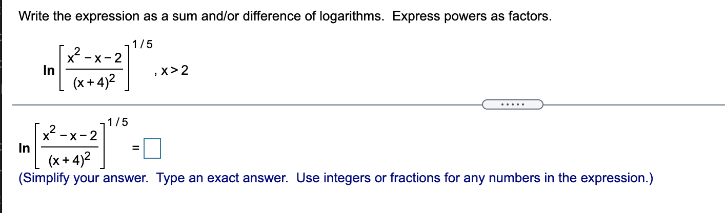 Solved Write the expression as a sum and/or difference of | Chegg.com