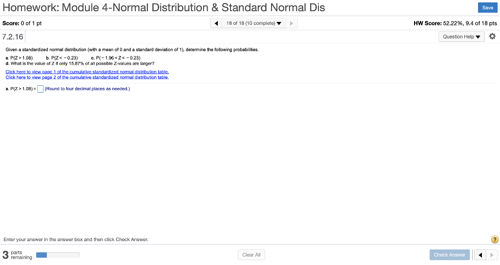 Solved Homework: Module 4-Normal Distribution & Standard | Chegg.com