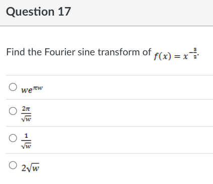 Solved Find the Fourier sine transform of f(x)=x−23. | Chegg.com