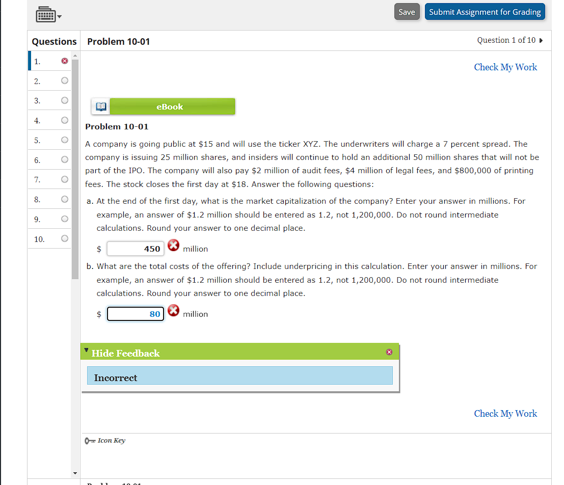 Solved A company is going public at $15 and will use the | Chegg.com