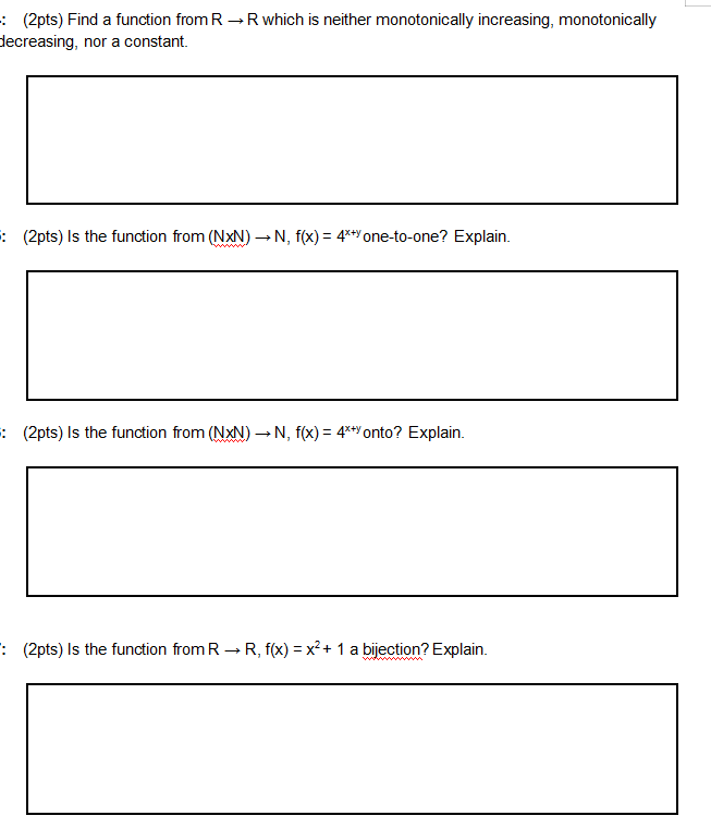 Solved : (2pts) Find a function from RR which is neither | Chegg.com