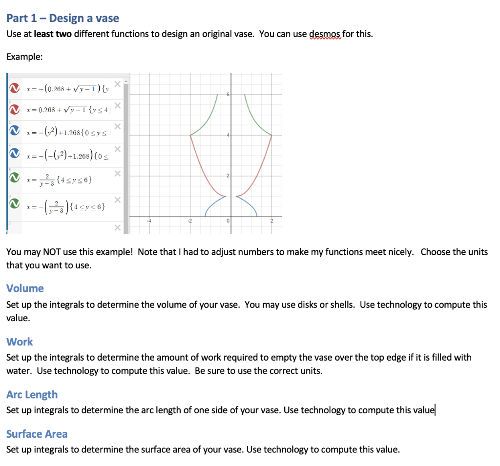 Part 1 - Design a vase Use at least two different | Chegg.com