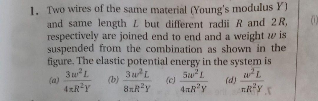 Solved () 1. Two wires of the same material (Young's modulus | Chegg.com