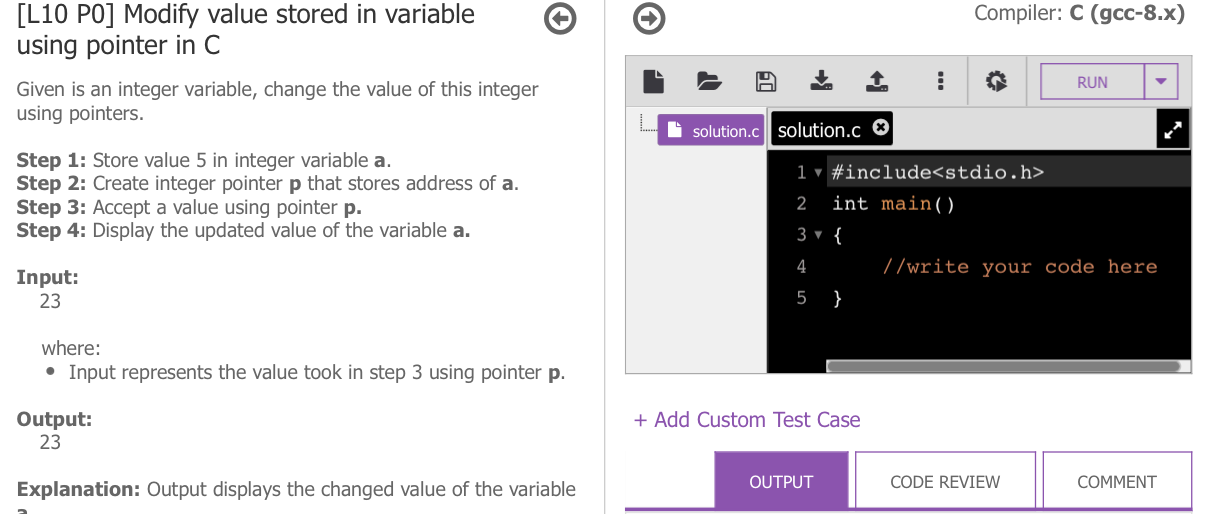Solved Compiler: C (gcc-8.x) [L10 PO] Modify value stored in | Chegg.com