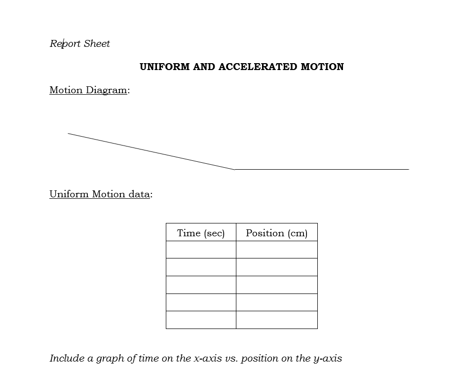 Lab 3 Uniform and Accelerated Motion Introduction | Chegg.com