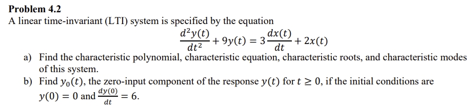 Solved Problem 4.2A linear time-invariant (LTI) ﻿system is | Chegg.com