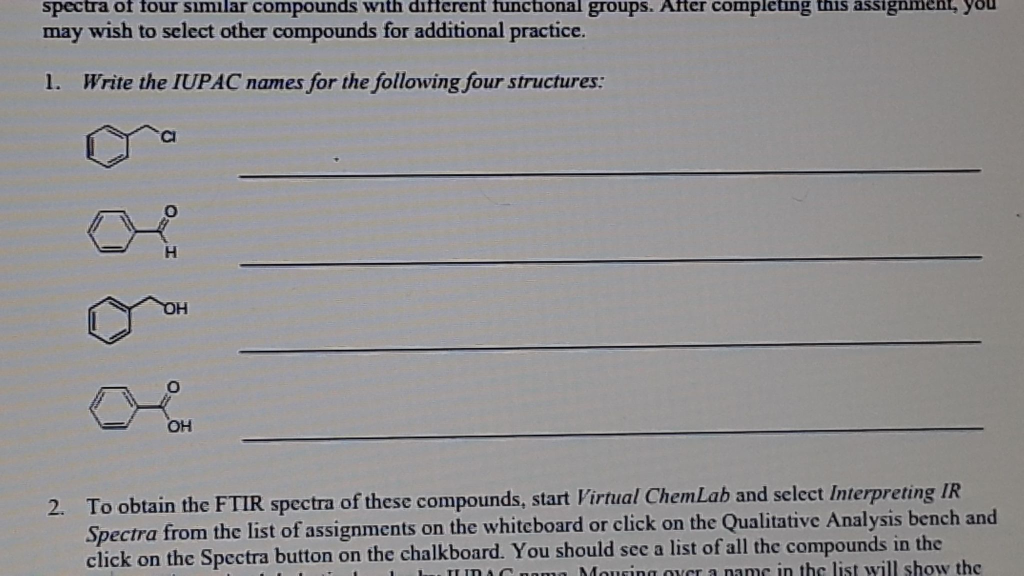 Solved spectra of four similar compounds with different | Chegg.com