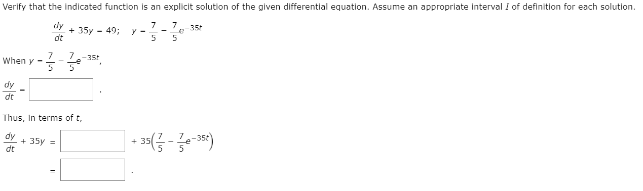 Solved Verify that the indicated function is an explicit | Chegg.com