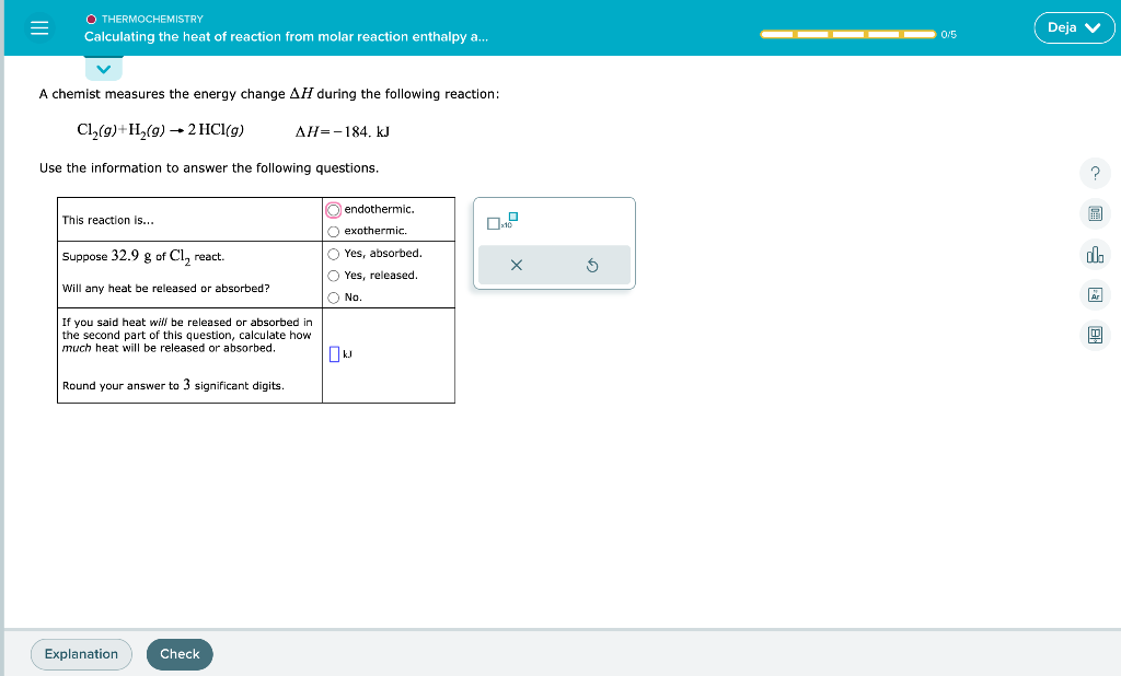 Solved THERMOCHEMISTRY Calculating the heat of reaction from | Chegg.com