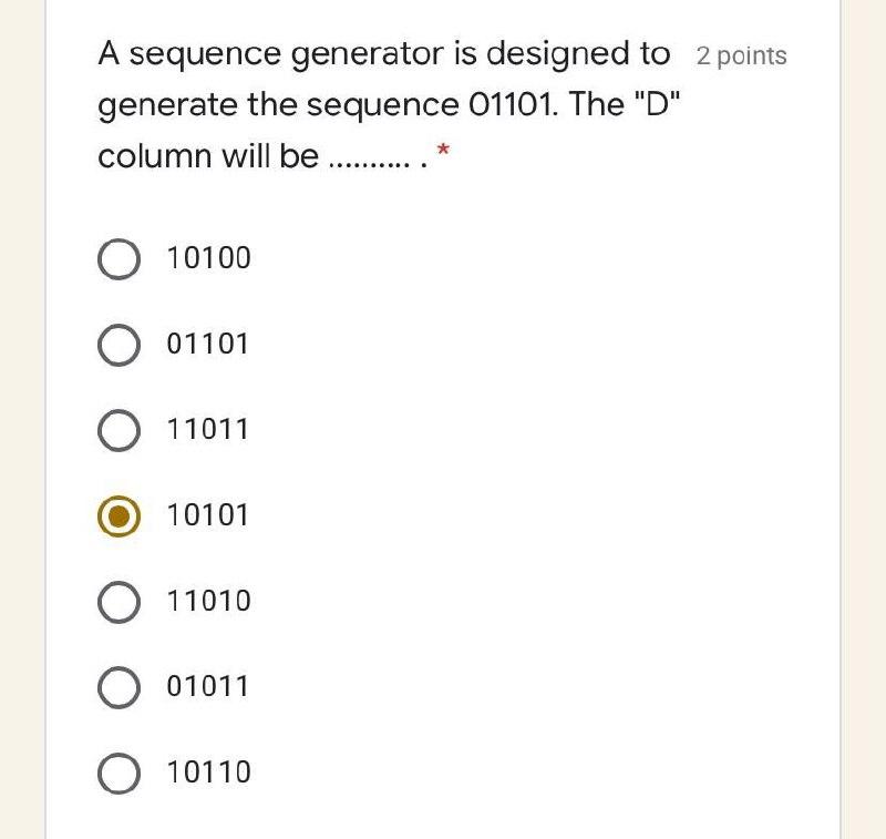 Solved A sequence generator is designed to 2 points generate | Chegg.com