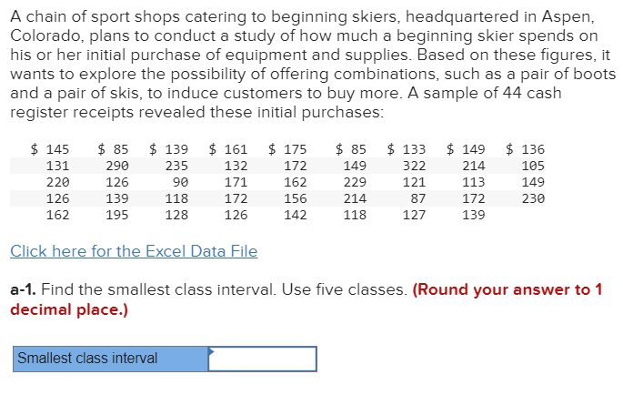 Solved A chain of sport shops catering to beginning skiers, | Chegg.com