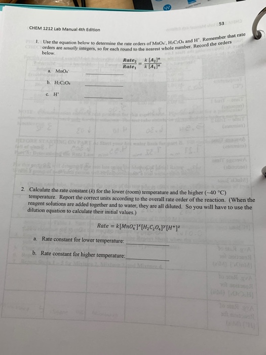 Solved CHEM 1212 Lab Manual 4th Edition 47 PROCEDURE CHECK | Chegg.com