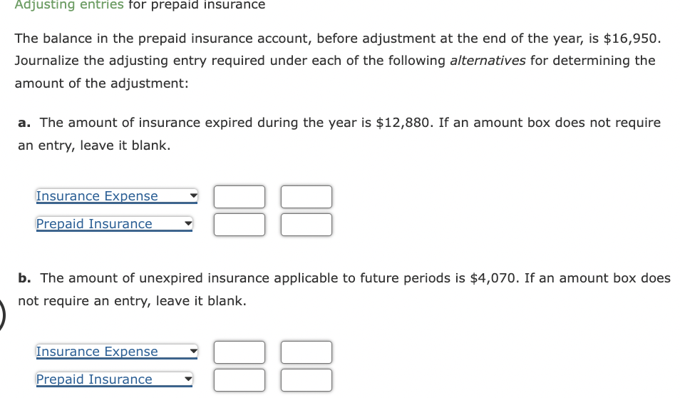 Solved The balance in the prepaid insurance account, before | Chegg.com