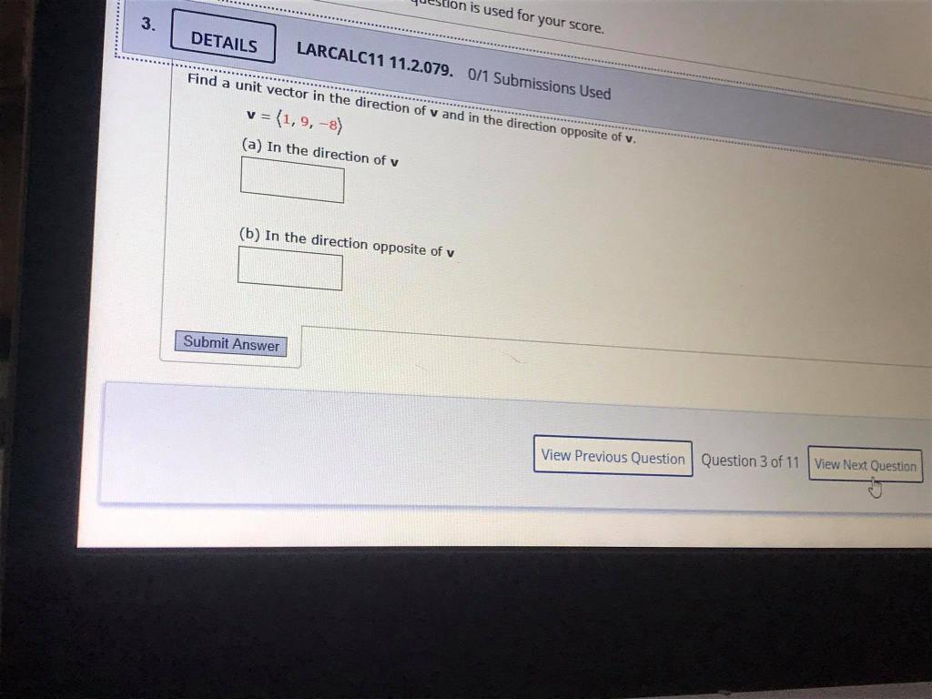 Solved question is used for your score. 3. DETAILS LARCALC11 | Chegg.com
