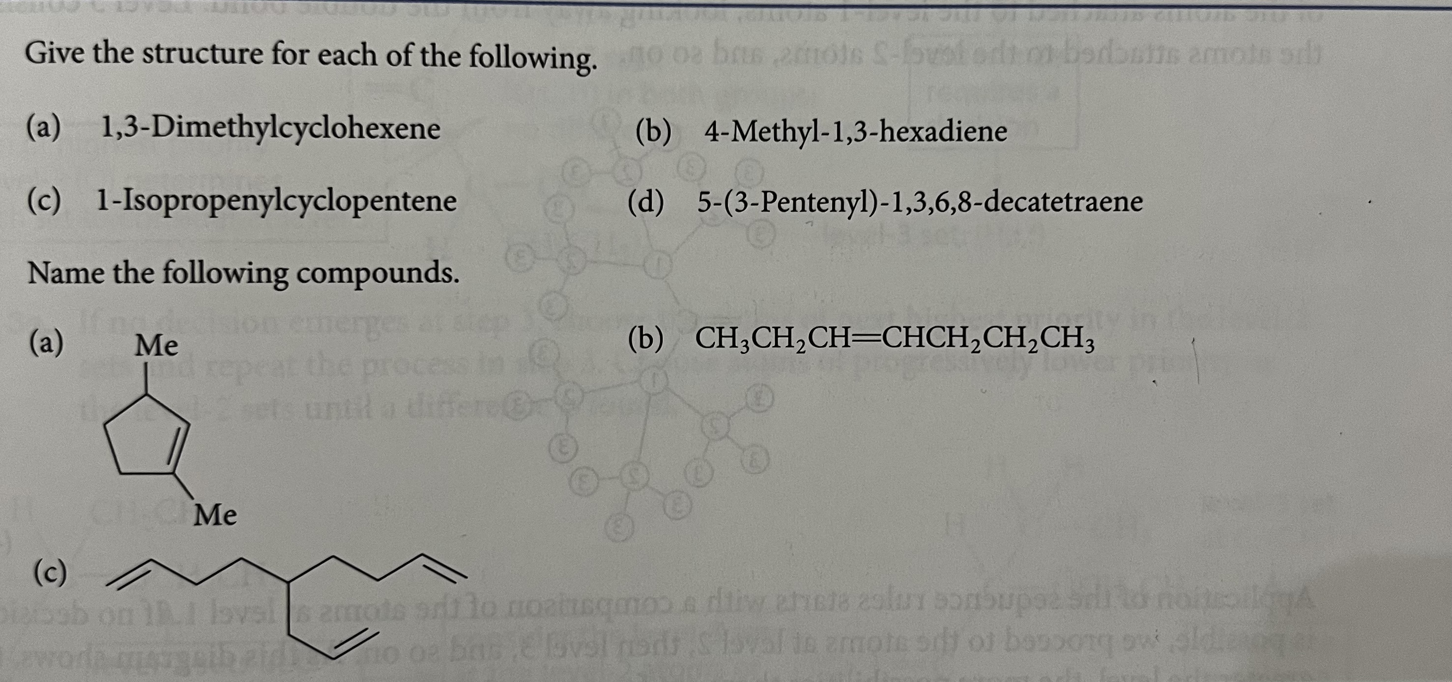 Solved Give the structure for each of ﻿the | Chegg.com