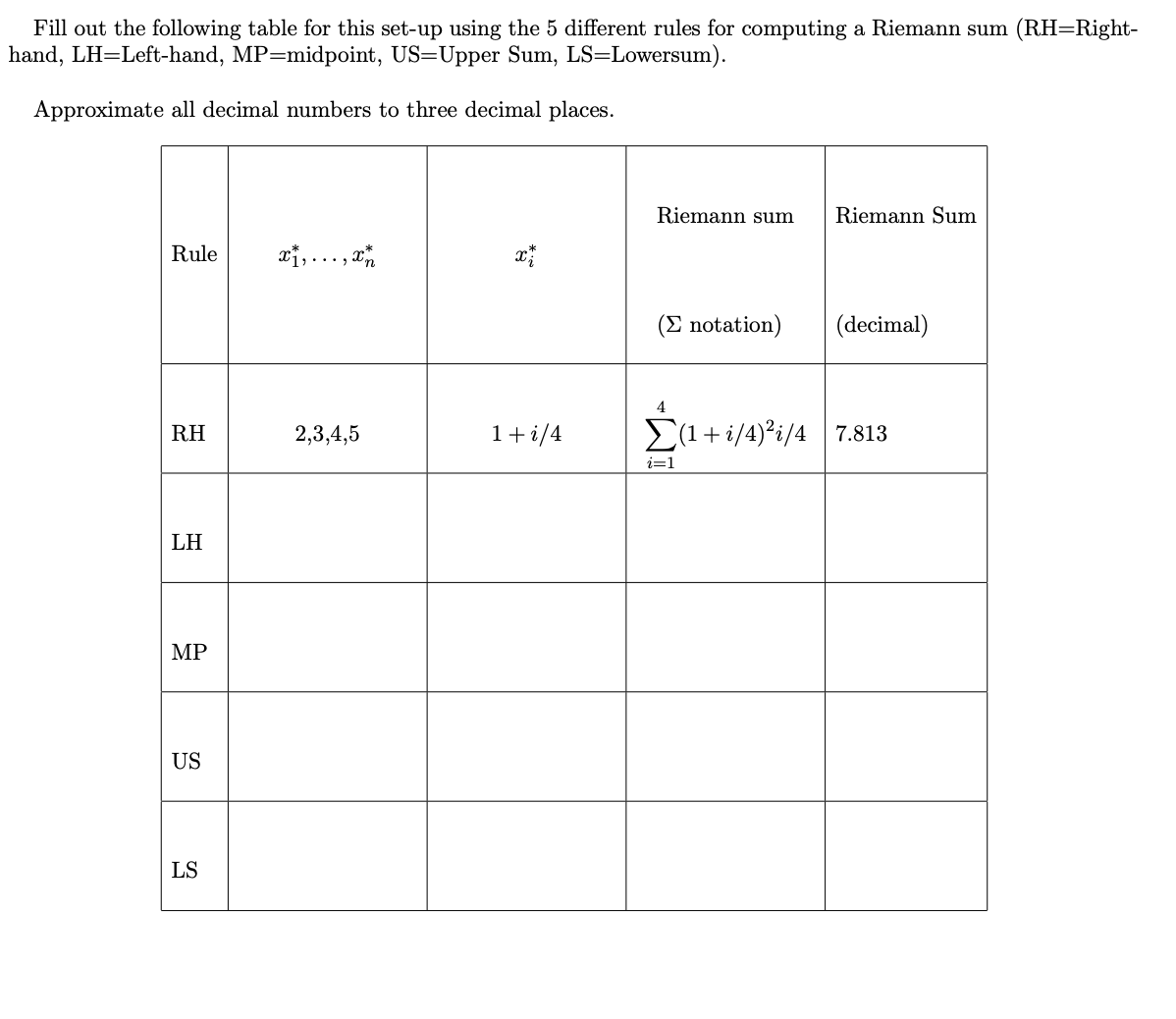 Solved Fill out the following table for this set-up using | Chegg.com