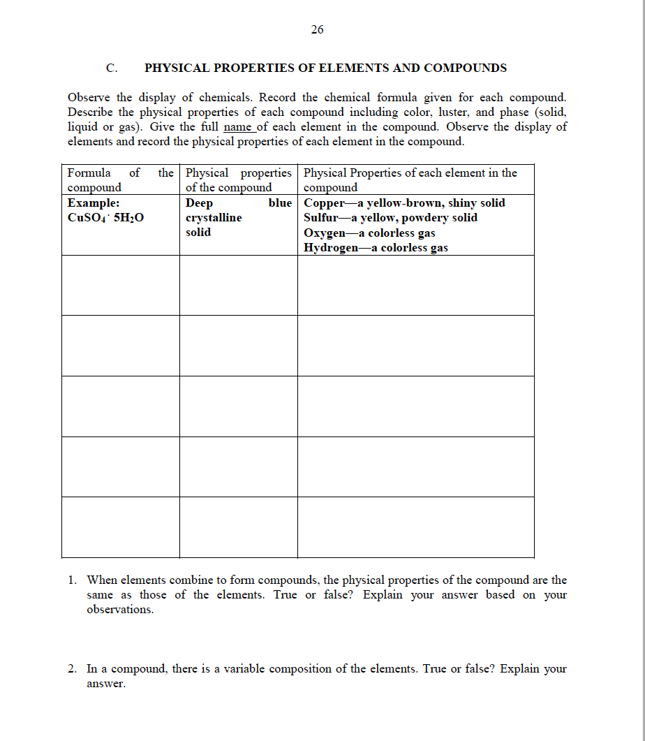 Solved 25 B PHYSICAL PROPERTIES OF THE ELEMENTS Observe the | Chegg.com