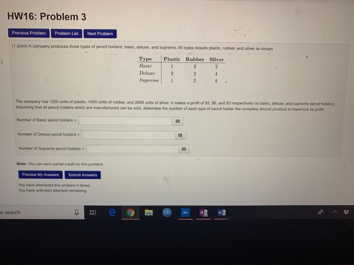 Solved HW16: Problem 3 Previous Problem Problem List Next | Chegg.com Solved HW16: Problem 3 Previous Problem Problem List Next | Chegg.com