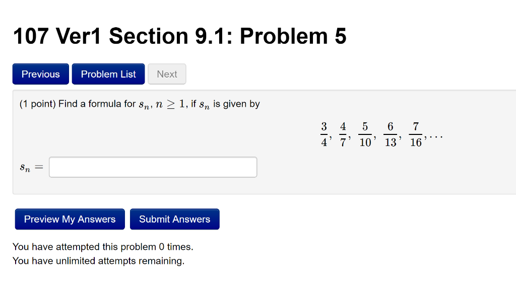 Solved 107 Ver1 Section 91 Problem 4 Previous Problem List 7585