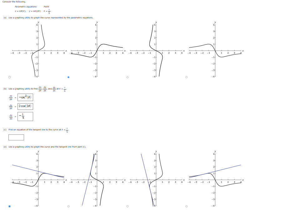 x−cot(θ),y−sin(2θ)θ−611 (a) Use a graphing utility to | Chegg.com