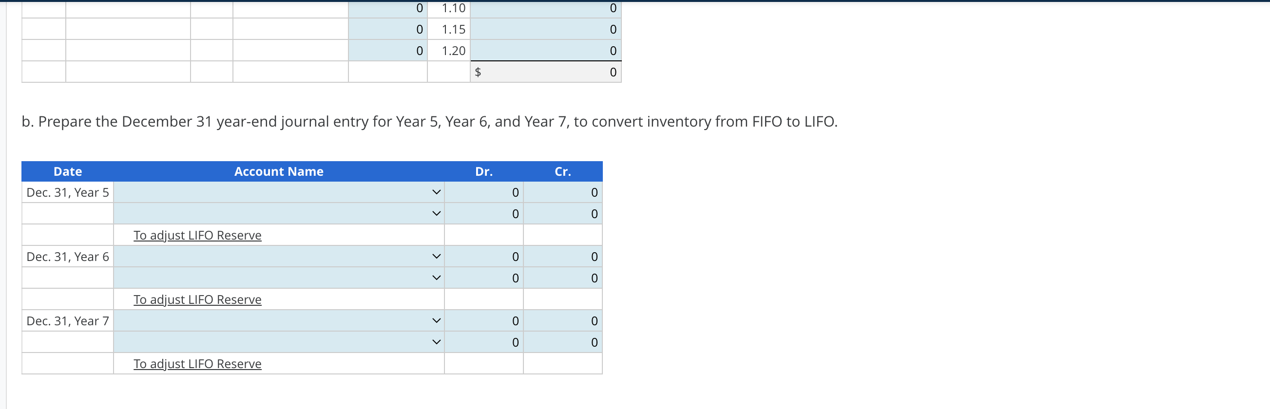 Solved Converting Fifo Inventory To Dollar Value Lifo And