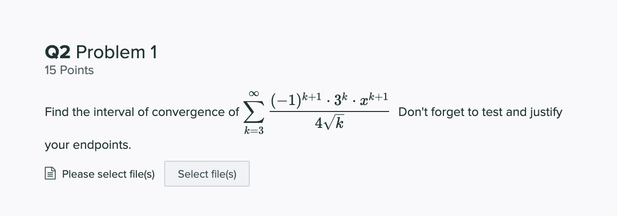 Solved Find the interval of convergence of | Chegg.com