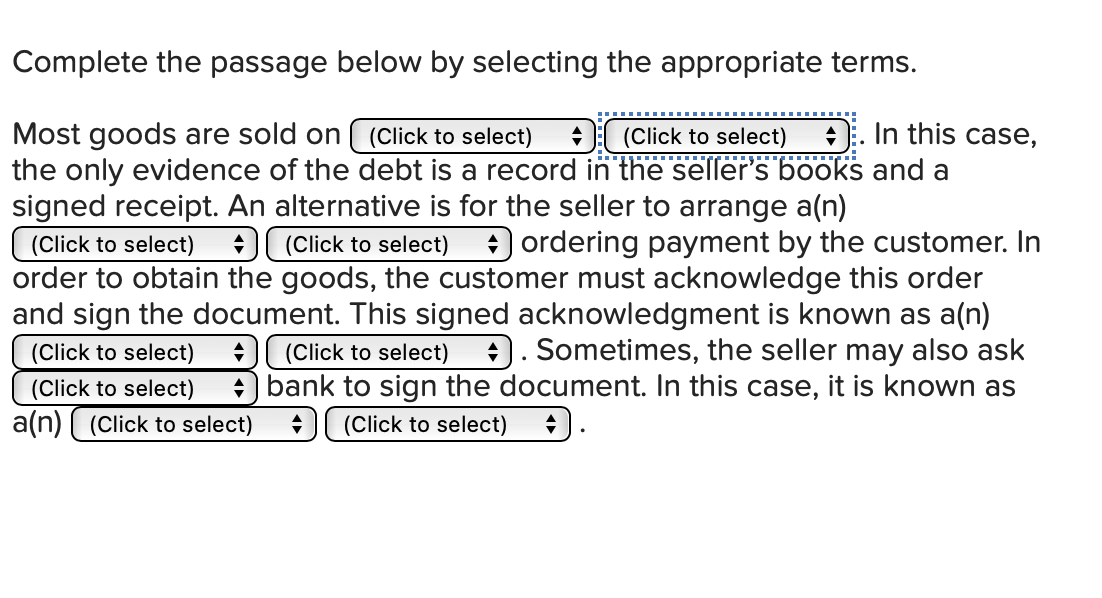 Solved Complete the passage below by selecting the | Chegg.com