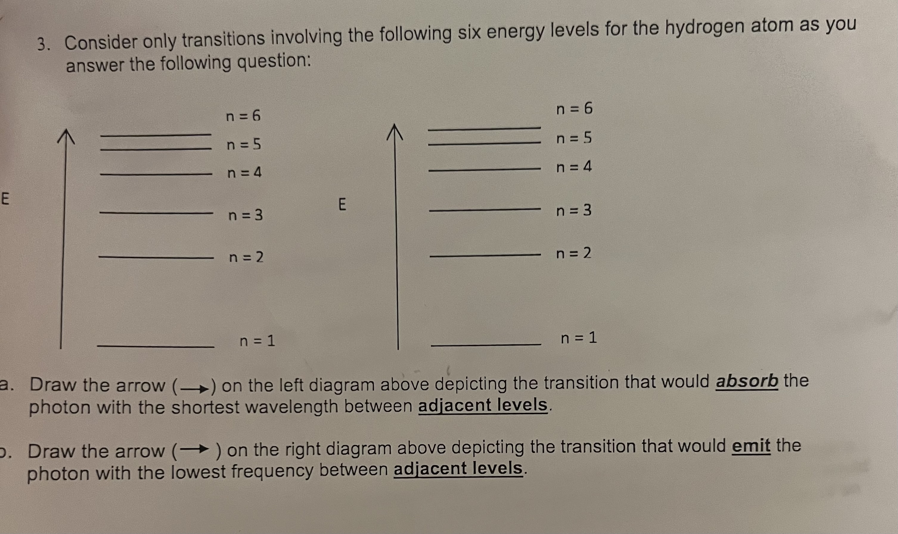 Solved 3. Consider only transitions involving the following | Chegg.com