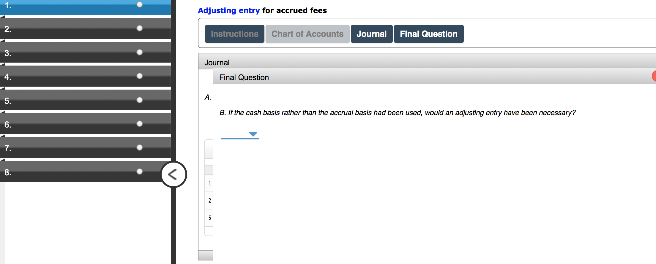 Solved Adjusting entry for accrued fees Instructions Chart | Chegg.com