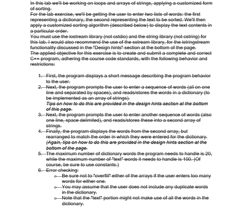 Solved In this lab we'll be working on loops and arrays of | Chegg.com