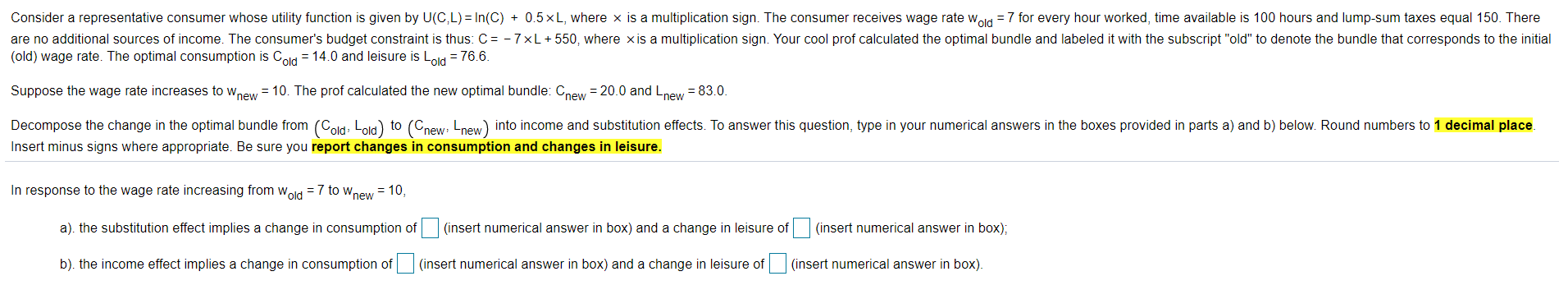 Consider a representative consumer whose utility | Chegg.com