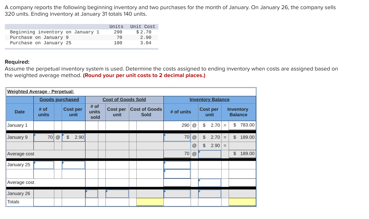 Solved A company reports the following beginning inventory | Chegg.com