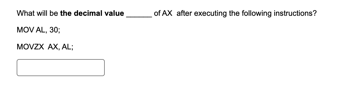 Solved What will be the binary value of BX after executing | Chegg.com