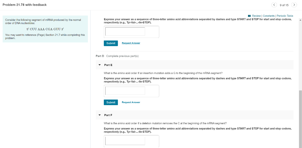 Solved Consider the following segment of mRNA produced by | Chegg.com