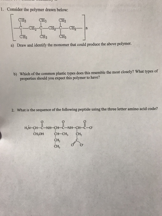 Solved 1. Consider the polymer drawn below: CH3 CH3 CH CH3 | Chegg.com