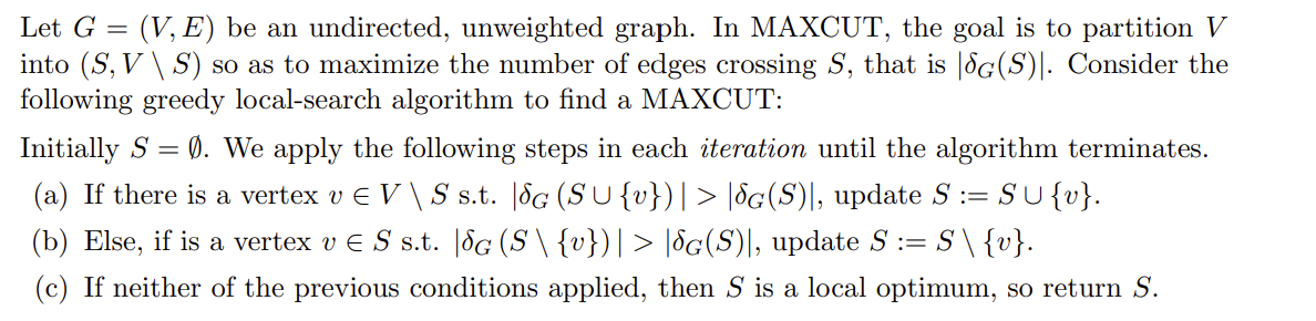 Solved Let G=(V,E) be an undirected, unweighted graph. In | Chegg.com