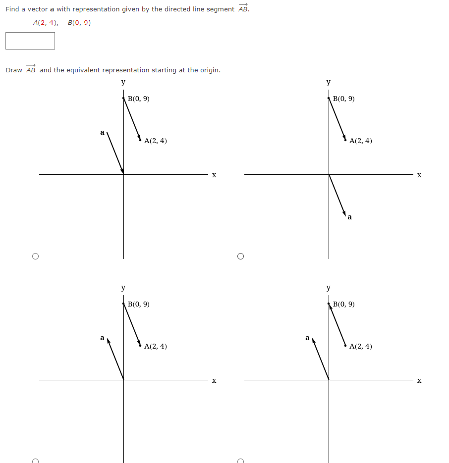 Solved AB. Find a vector a with representation given by the | Chegg.com