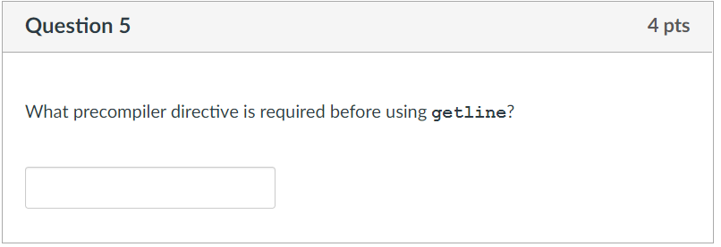 Solved Question 5 4 pts What precompiler directive is | Chegg.com