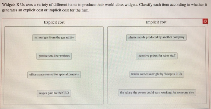 Solved Widgets R Us uses a variety of different items to | Chegg.com