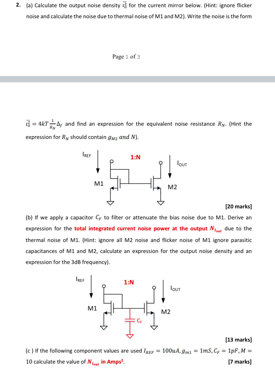 Solved noise and calculate the noise due to ﻿thermal noise | Chegg.com