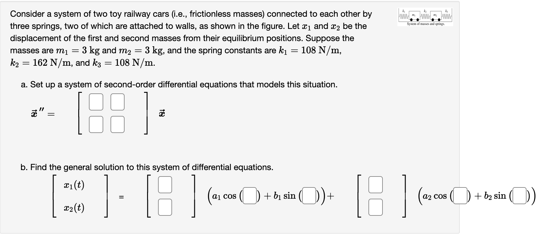 Solved Consider a system of two toy railway cars (i.e., | Chegg.com