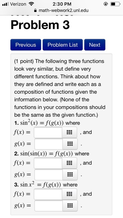 Solved Verizon 2:30 PNM math-webwork2.unl.edu Problem 3 | Chegg.com